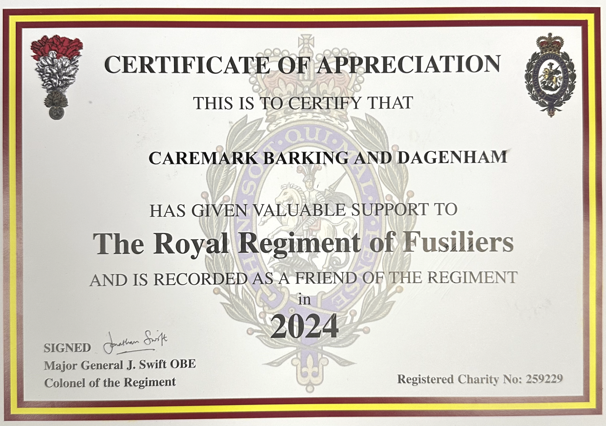 Certificate of Appreciation | Caremark